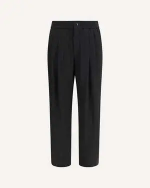 Giorgio Armani Wide-leg Viscose Pants With Striped Embroidery - Black