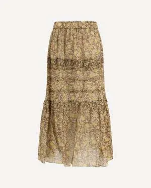 MARANT ETOILE Marant Étoile Volomia Long Ruffled Floral Cotton Skirt