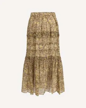 MARANT ETOILE Marant Étoile Volomia Long Ruffled Floral Cotton Skirt