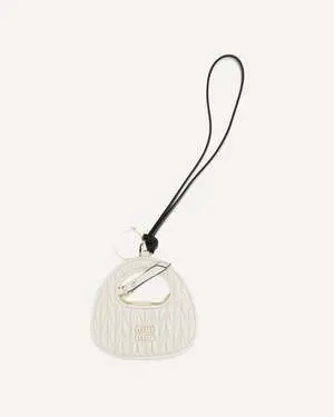 Miu Miu Wander Bag Leather Keyring - White