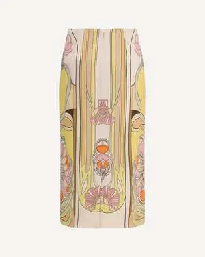 La DoubleJ Tulip Placée Velvet Pencil Skirt - Multicolour