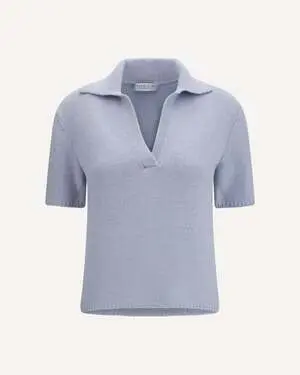 Gabriela Hearst Sohan Cashmere Polo - Light Blue