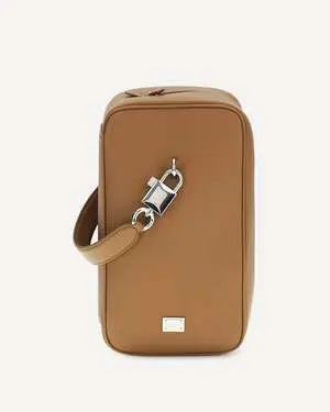 Dolce & Gabbana Lock Leather Handbag - Brown