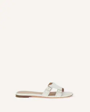Santoni Leather Buckled Flat Sandals