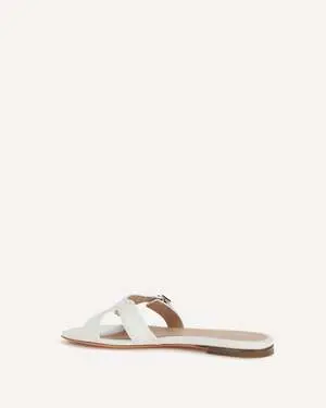 Santoni Leather Buckled Flat Sandals