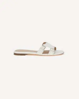 Santoni Leather Buckled Flat Sandals