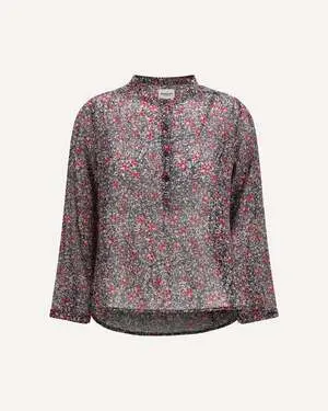 MARANT ETOILE Marant Étoile Maria Floral Print Cotton Voile Blouse