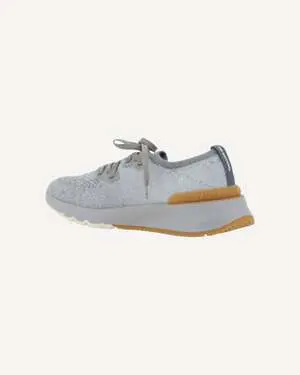 Brunello Cucinelli Cotton Mesh Lace-up Sneakers - Grey