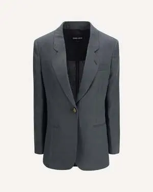 Giorgio Armani Single-breasted Linen Jacket - Grey