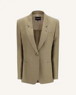 Giorgio Armani Single-breasted Linen Jacket - Brown
