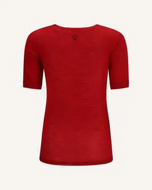 Versace Ribbed Knit T-shirt With Medusa Embroidery