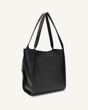 Bottega Veneta Courier Tote Bag In Nappa Leather With Intrecciato Weave