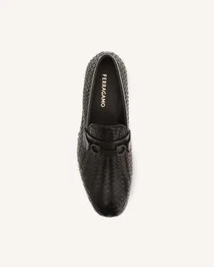 FERRAGAMO Woven Gancini Loafers