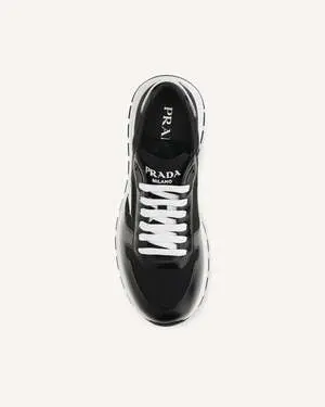 Prada Prax 01 Sneakers In Re-nylon And Brushed Leather - Black