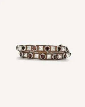 Etro Leather Belt With Jeweled Studs