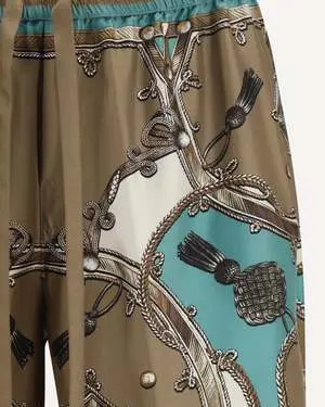 Dolce & Gabbana Washed Silk Twill Cargo Print Bermuda Shorts