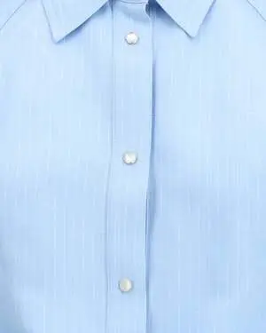Jacob Cohen Striped Viscose And Linen Canvas Short-sleeve Shirt - Light Blue