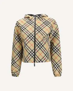Burberry Reversible Cropped Check Jacket - Beige
