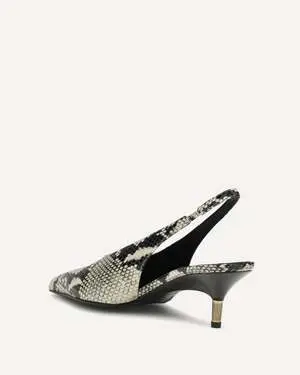 Khaite Bella Slingback Pumps In Syampa Python Calfskin