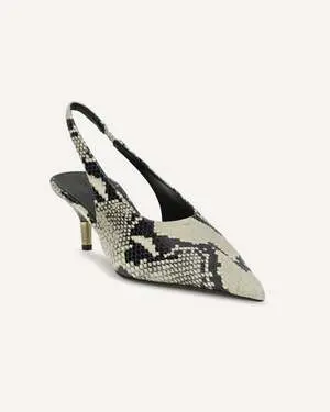 Khaite Bella Slingback Pumps In Syampa Python Calfskin