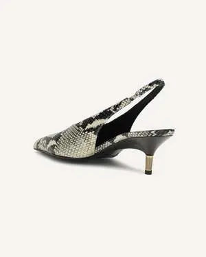 Khaite Bella Slingback Pumps In Syampa Python Calfskin
