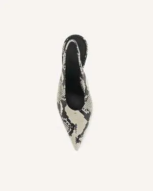 Khaite Bella Slingback Pumps In Syampa Python Calfskin