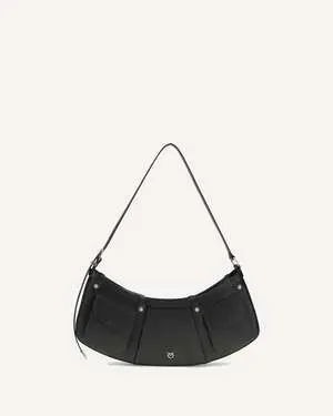 Pinko Large Pocket Body Shoulder Bag In Full-grain Leather