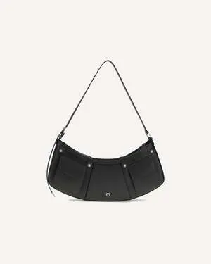 Pinko Large Pocket Body Shoulder Bag In Full-grain Leather