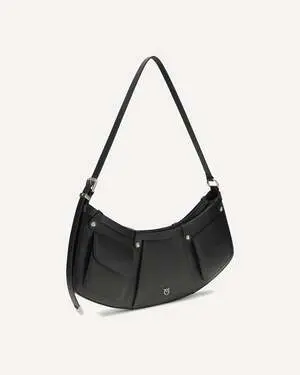 Pinko Large Pocket Body Shoulder Bag In Full-grain Leather