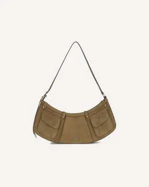 Pinko Suede Large Pocket Body Shoulder Bag