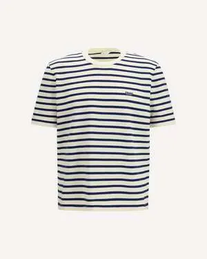 Prada Striped Short-sleeve Cotton Sweater