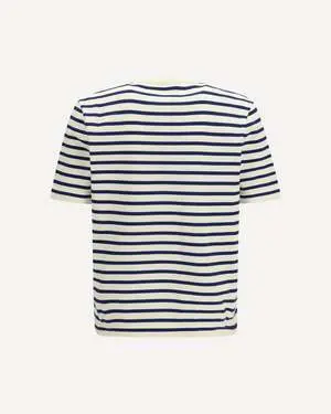 Prada Striped Short-sleeve Cotton Sweater