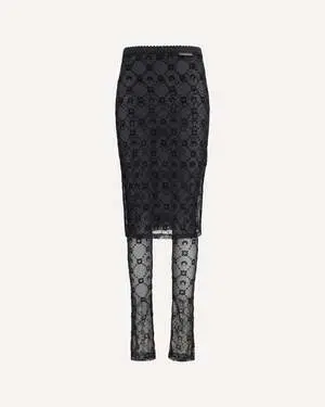MARINE SERRE Moonogram Mesh Flock Pant-skirt