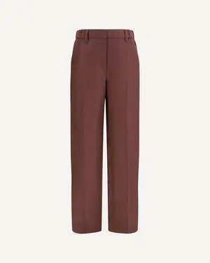 Brunello Cucinelli Linen Wide-leg Pants With Elasticated Waistband - Brown