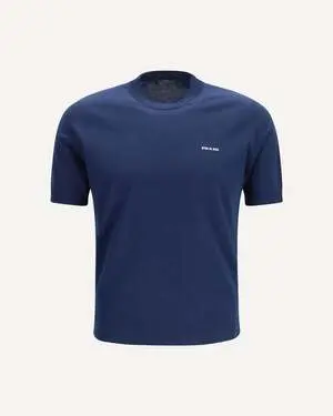 Prada Cotton C-neck Knit - Blue