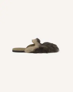 Dolce & Gabbana Sheepskin Mules - Grey