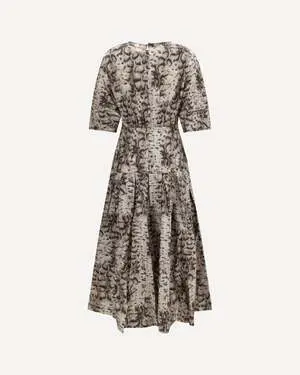 Pinko Animal Print Cut-out Dress With Pleated Skirt