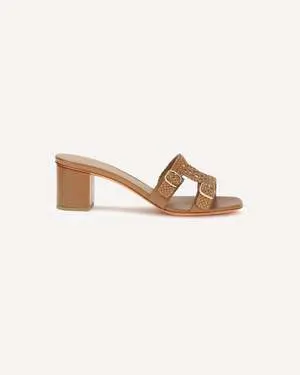 Santoni Woven Leather Double Buckle Sandals