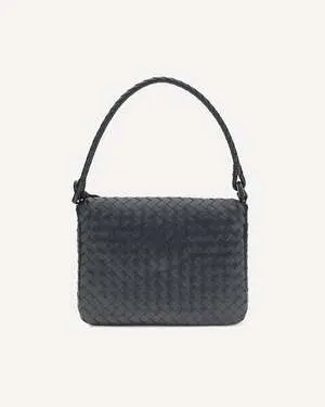 Bottega Veneta Woven Leather Shoulder Bag - Blue