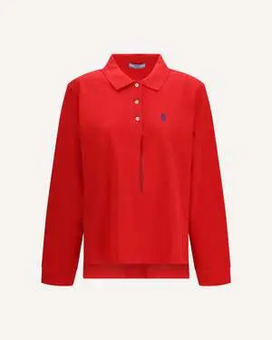 Prada Long-sleeve Cotton Piqué Polo
