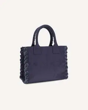 Pinko Canvas Tote Bag With Embroidered Logo - Blue