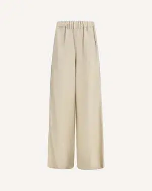 Max Mara Wide-leg Linen And Silk Blend Twill Pants