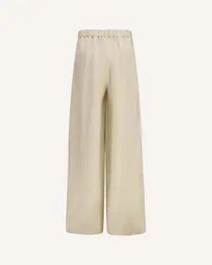 Max Mara Wide-leg Linen And Silk Blend Twill Pants