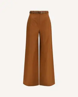 Max Mara Farea" Cotton Poplin Belted Trousers