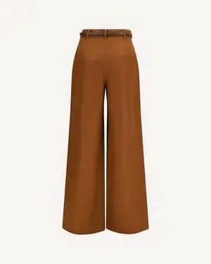 Max Mara Farea" Cotton Poplin Belted Trousers