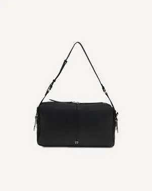 Pinko Large Keeper Shoulder Bag In Biker Leather