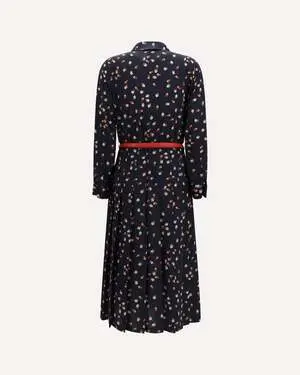 Max Mara Stelmo Floral Print Silk Dress With Belt