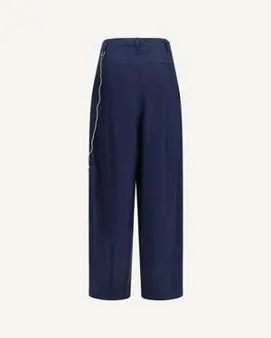 DARKPARK Phebe Chain Adorned Wide-leg Pants - Blue