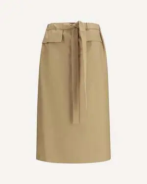 Fabiana Filippi Cotton Midi Skirt With Tie Belt
