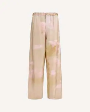 Fabiana Filippi Printed Silk Twill Wide Leg Pants